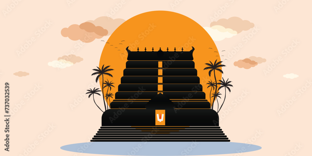 Kerala Thiruvananthapuram padmanabhaswamy temple conceptual vector ...