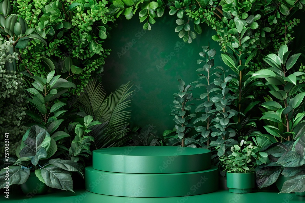 green colour object stage podium stand for sample product showcase ...