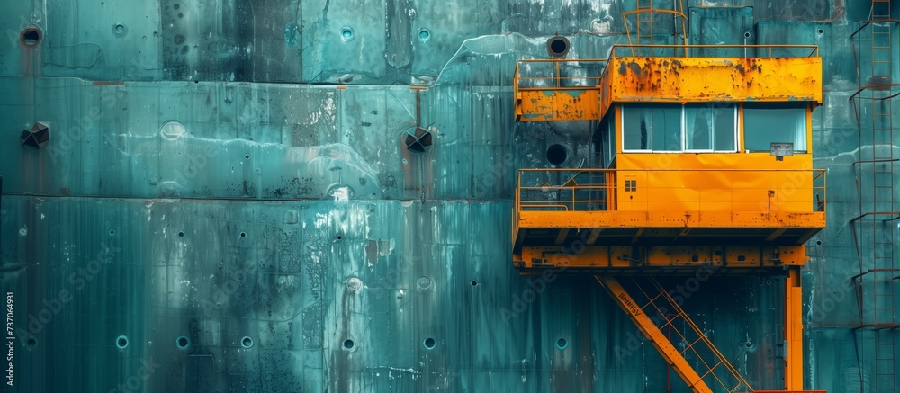 Industrial Crane Against Gritty Construction Textures Stock Photo ...