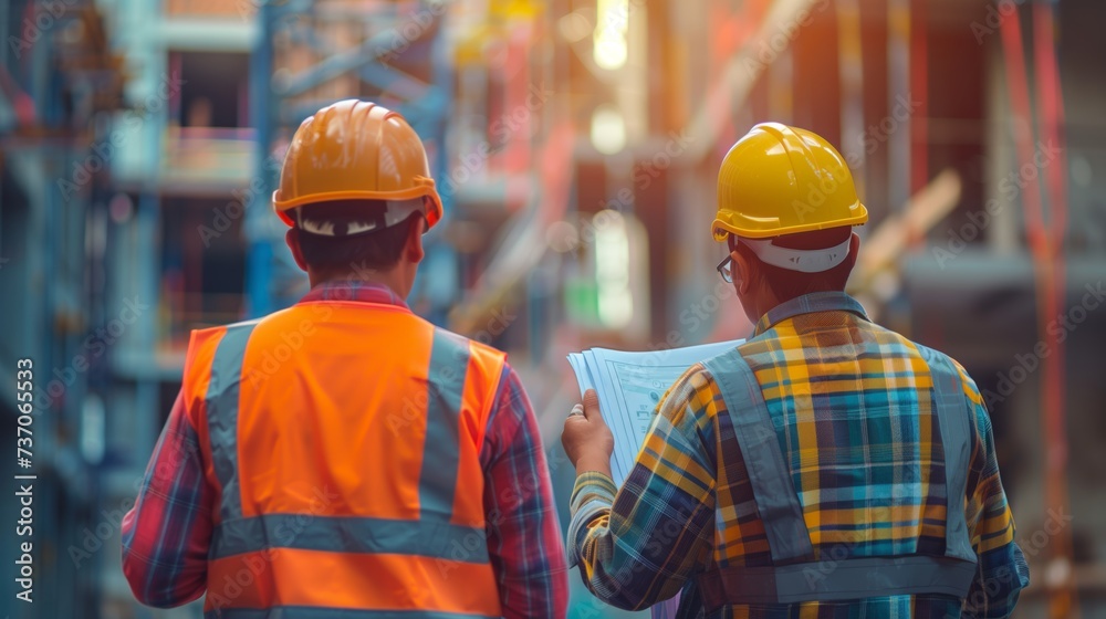 Teamwork in Construction: Strategic Site Planning Stock Photo | Adobe Stock