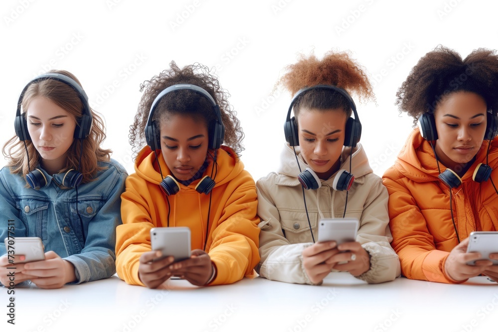 image of a diverse group of people using smartphones to contact a call ...