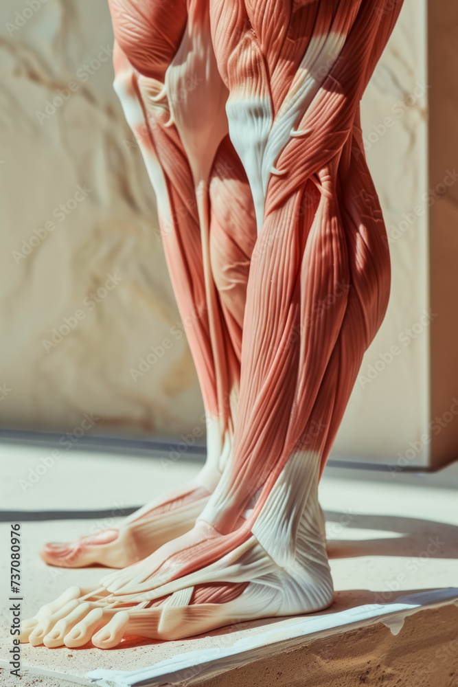 Detailed anatomical image of the muscles of the lower leg and foot ...