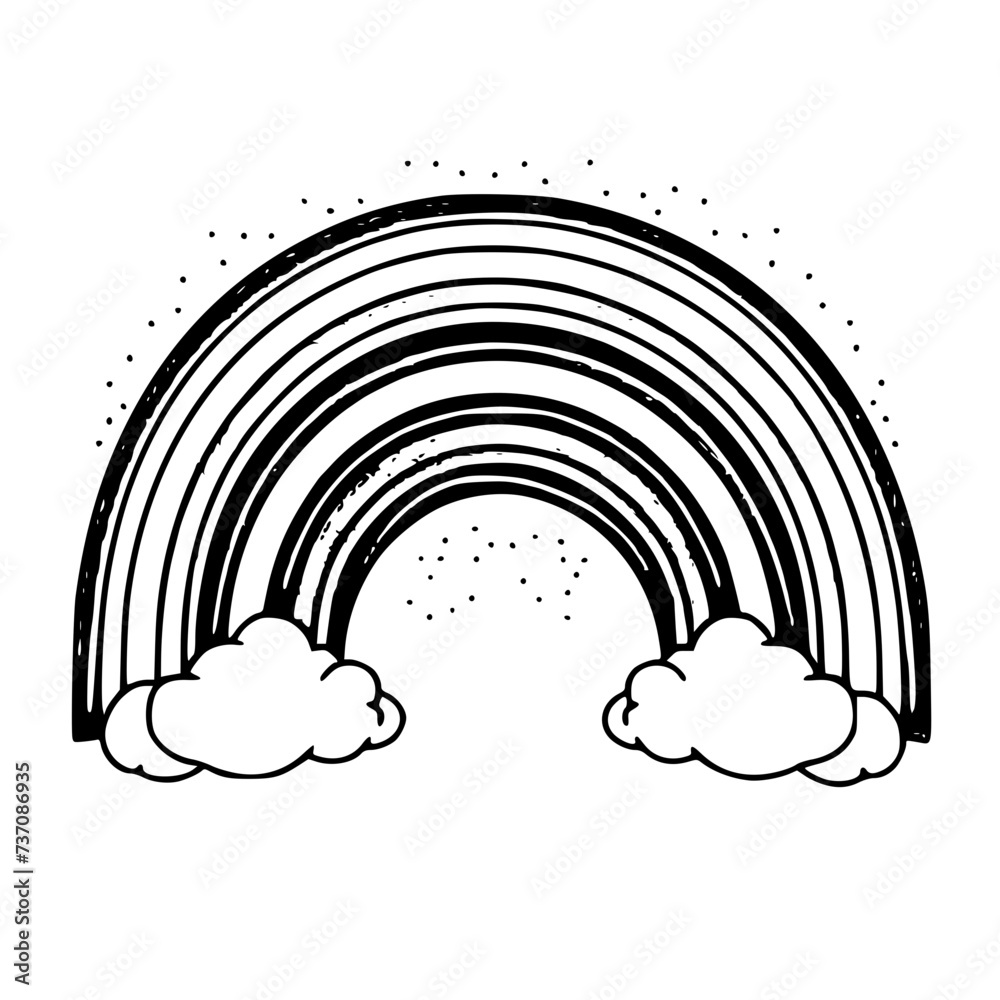 rainbow clipart, rainbow png, rainbow svg, rainbow vector, outline ...