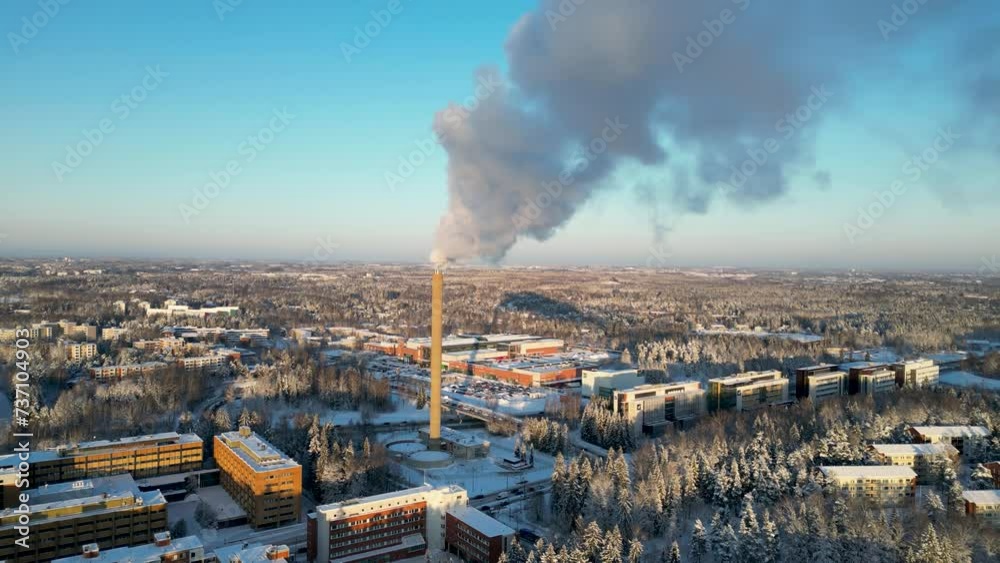 Aerial view of Helsinki on a sunny winter day, featuring the Helen ...