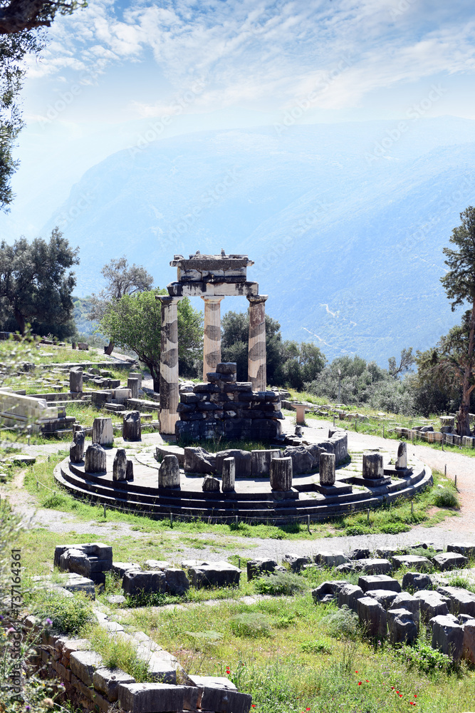 The Tholos of Delphi, a circular temple and one of the ancient ...