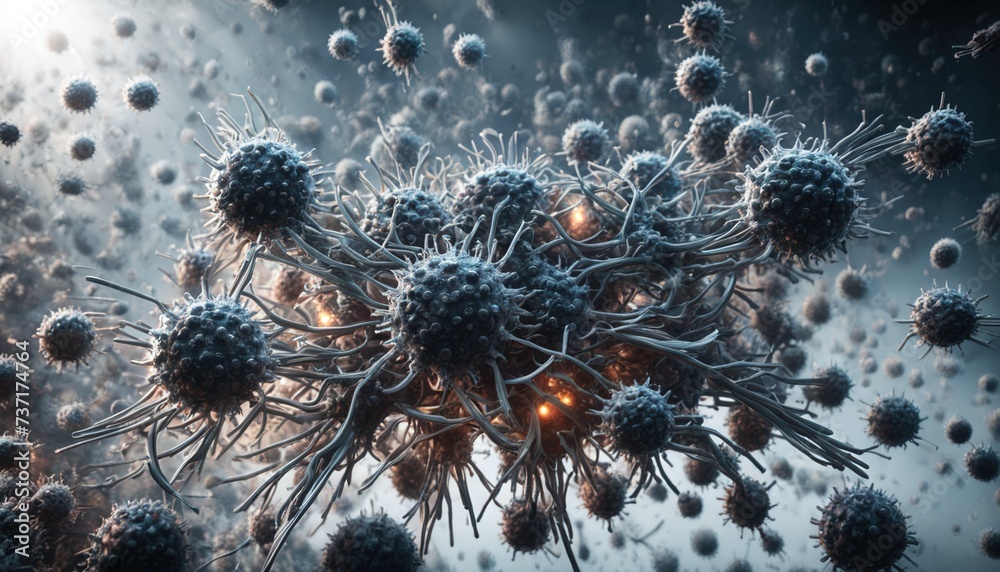 Apoptosis by Virus cell illustration. Virus, pathogen, bacteria ...