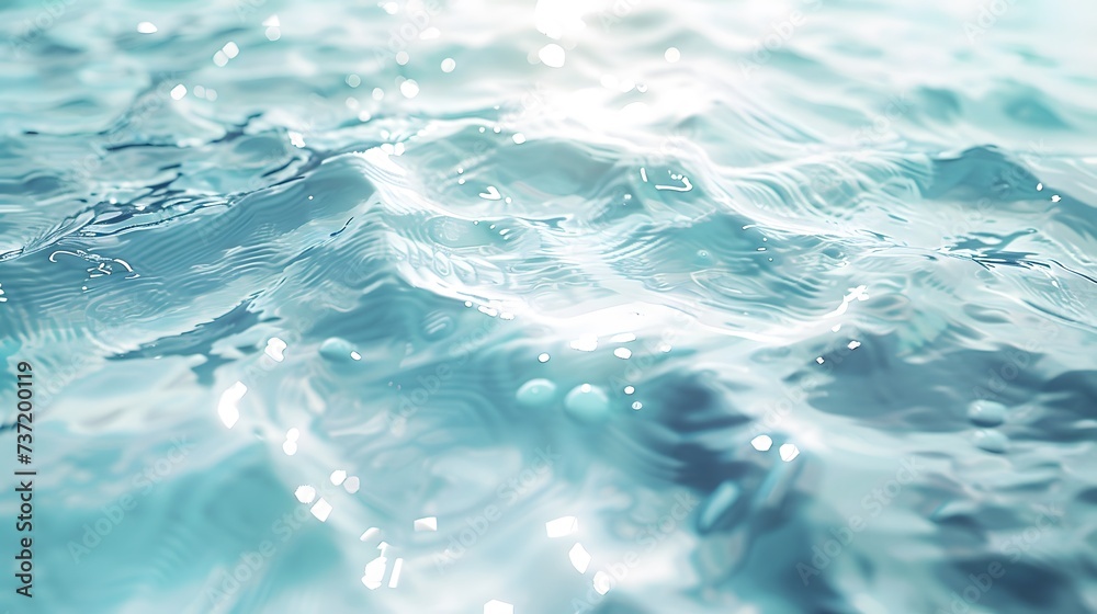 White water wave light surface overlay background. 3d clear ocean ...