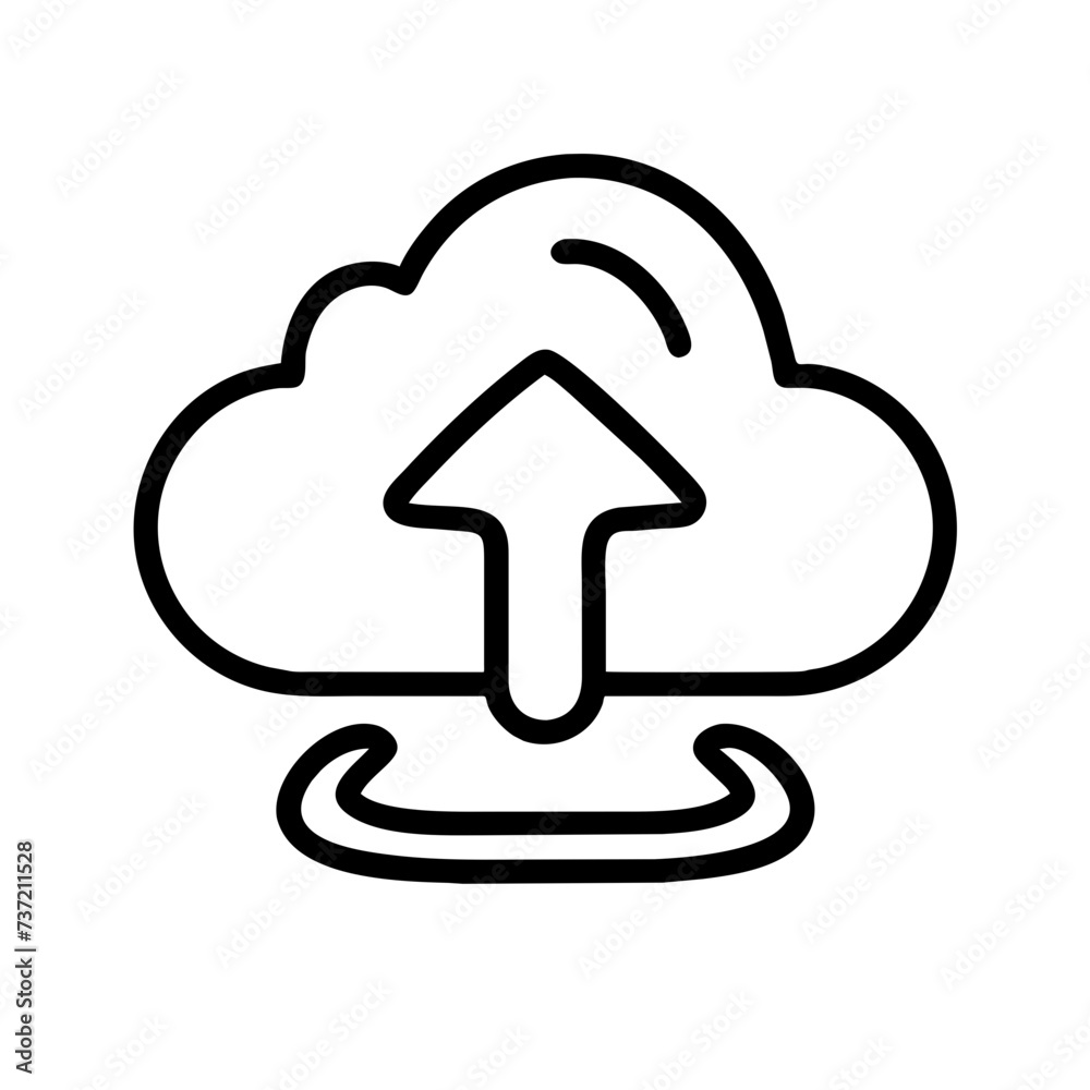 Modern arrow upload icon and button, representing the action of ...