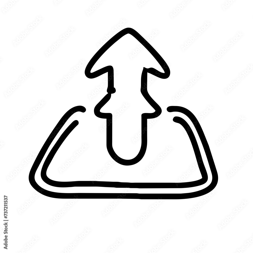 Modern arrow upload icon and button, representing the action of ...
