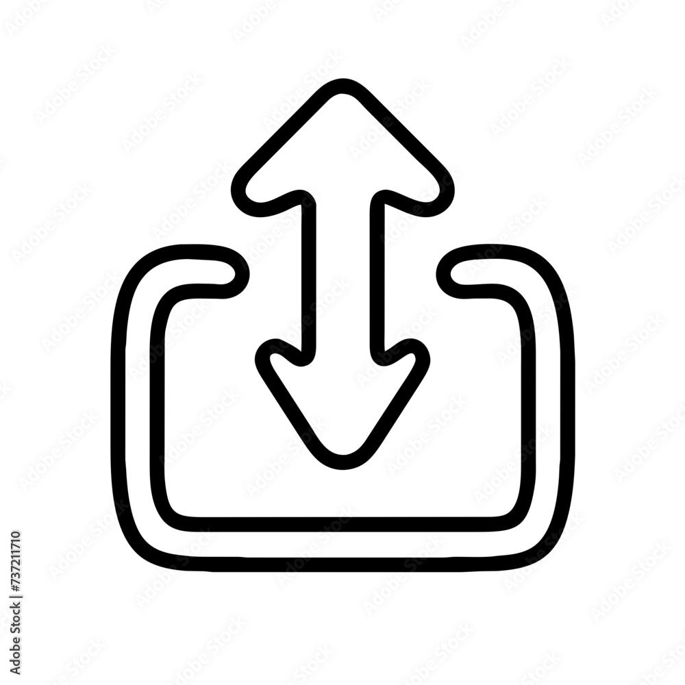 Modern arrow upload icon and button, representing the action of uploading files seamlessly ...