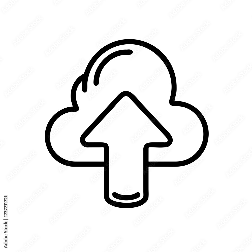 Modern arrow upload icon and button, representing the action of ...