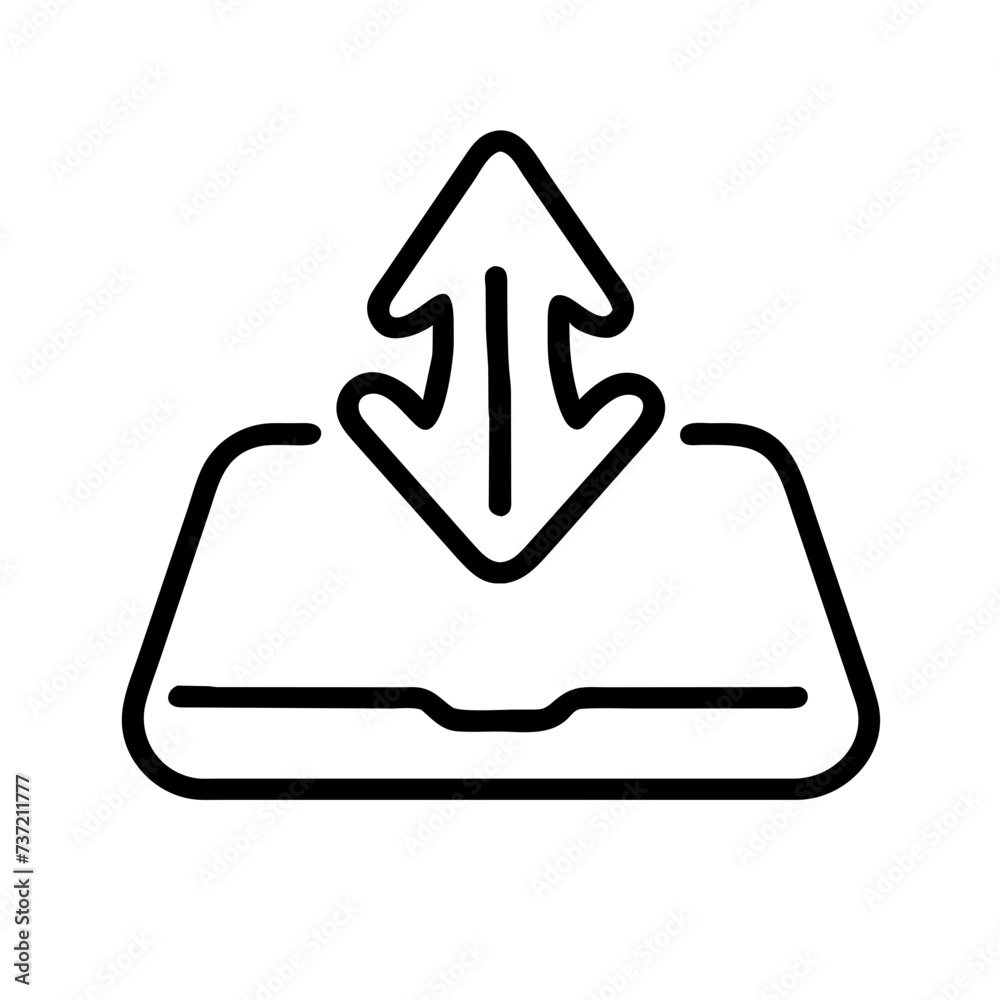 Modern arrow upload icon and button, representing the action of ...