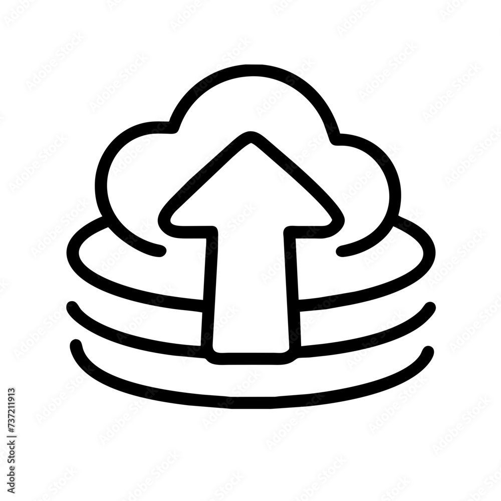 Modern arrow upload icon and button, representing the action of ...