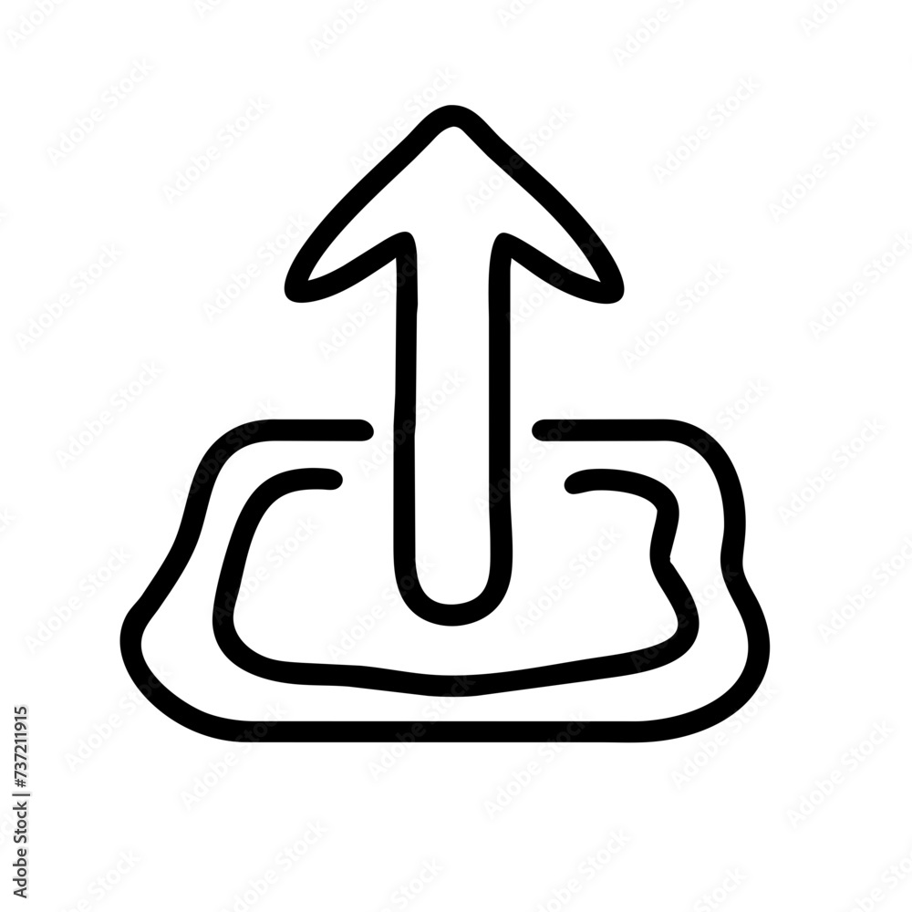 Modern arrow upload icon and button, representing the action of ...