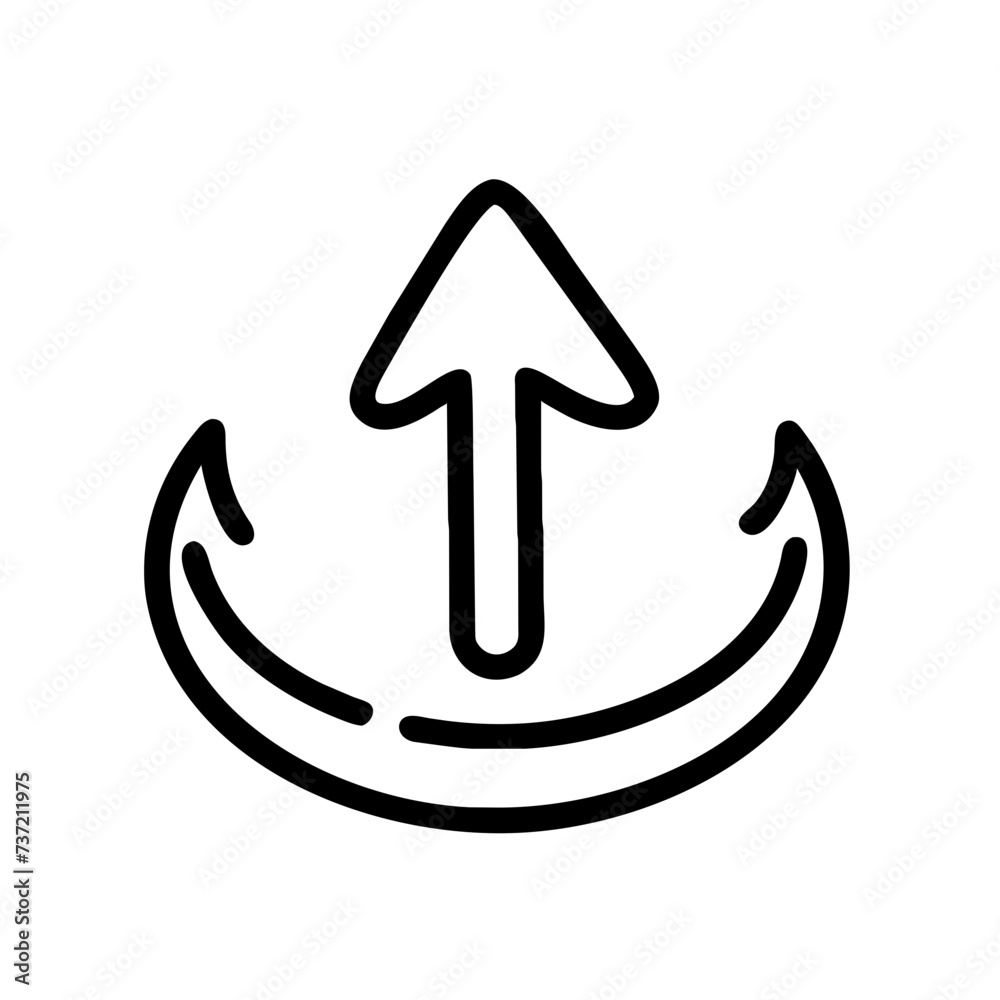 Modern arrow upload icon and button, representing the action of uploading files seamlessly ...