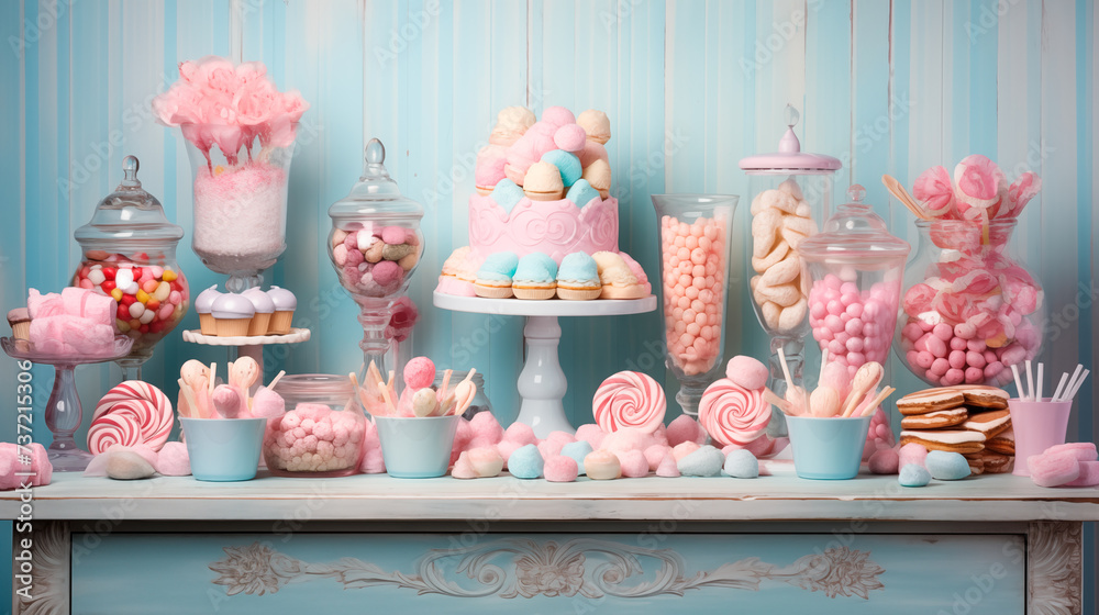 Cotton Candy Clouds Sugar Sweet Background with Pastel Colors in Pink ...