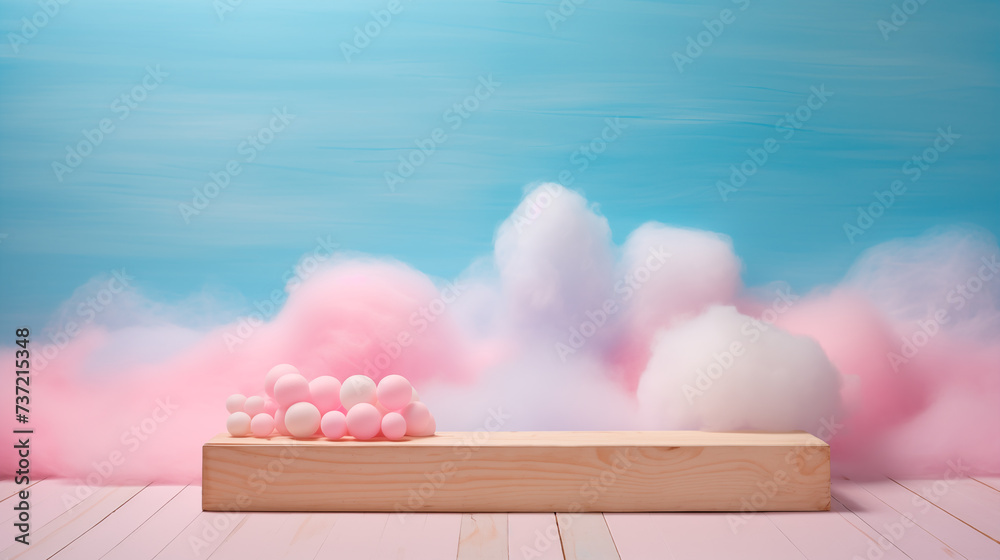Cotton Candy Clouds Sugar Sweet Background with Pastel Colors in Pink ...