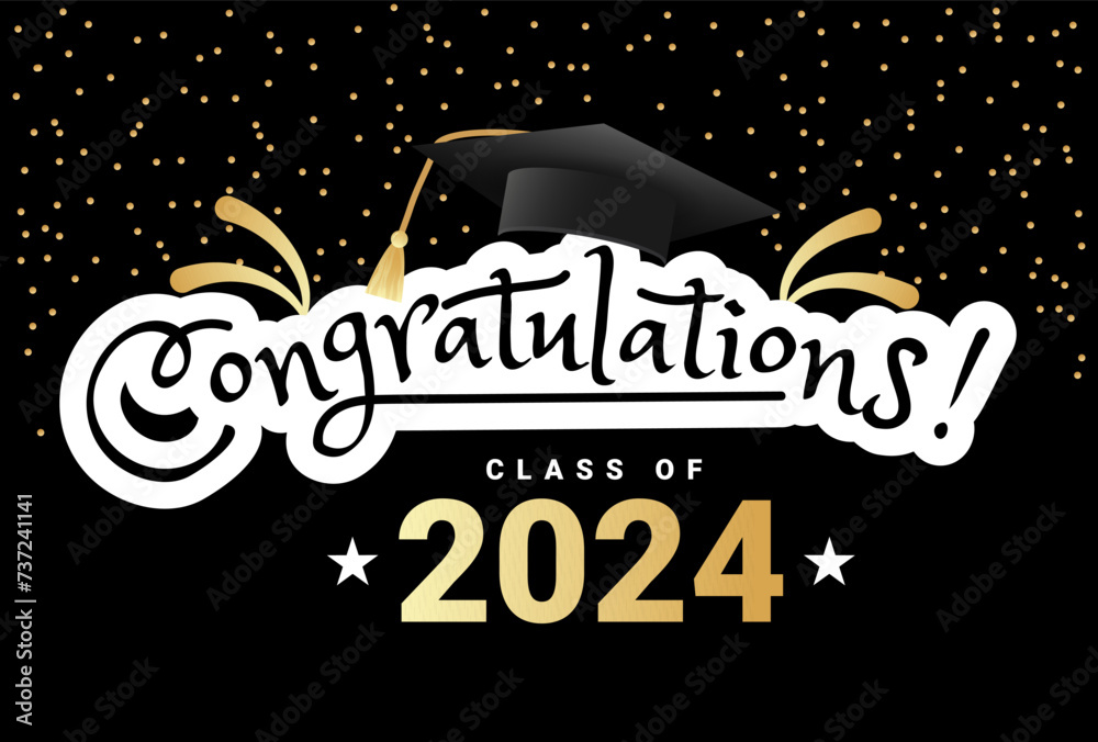 Congratulations graduates class of 2024 typography design. Graduation ...