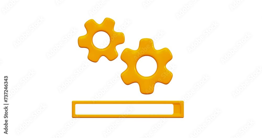 3D animation icon. Icon with download information. Firmware update ...