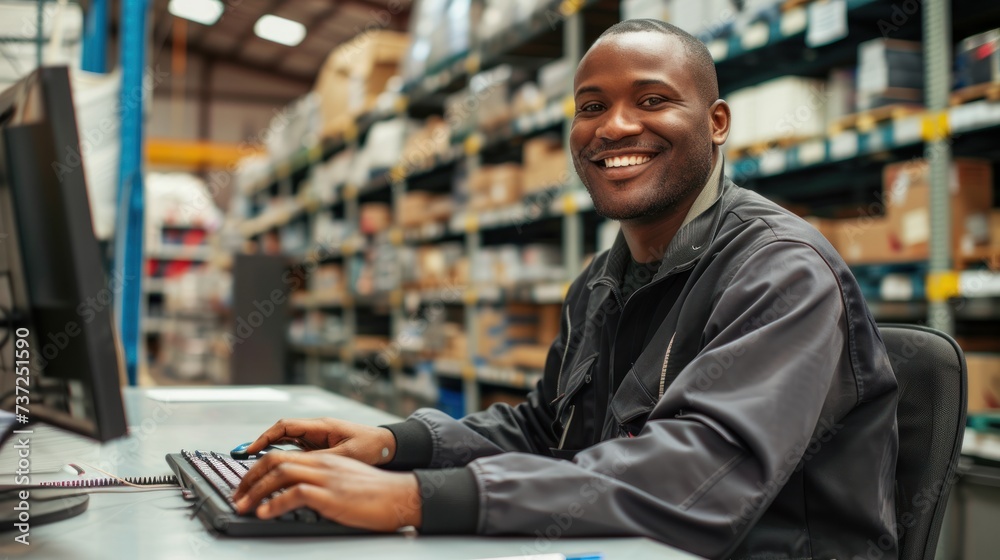 extra-wide planimetric photo composition straight on of a happy gray ...