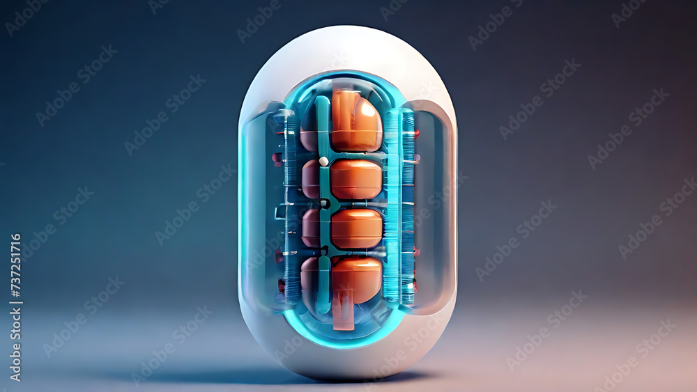 AI-Enhanced Medicine Pill or capsule, Pill symbolizing integration of ...