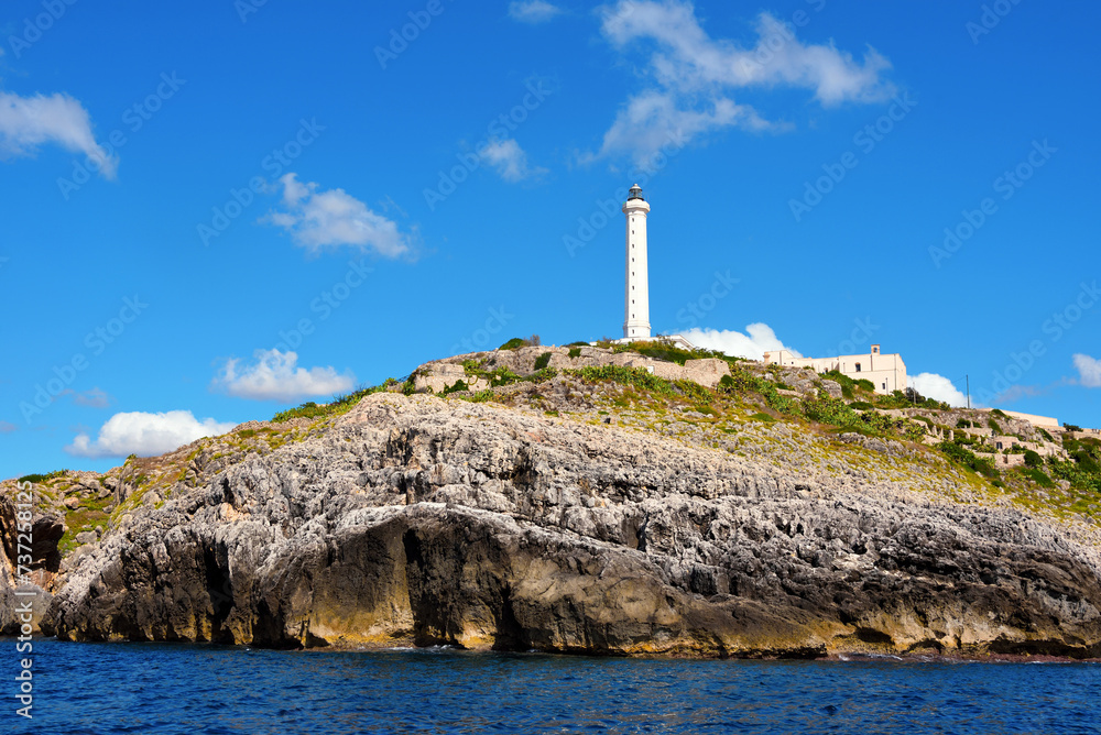 Punta Meliso and the lighthouse of Santa Maria di Leuca built in 1864 ...