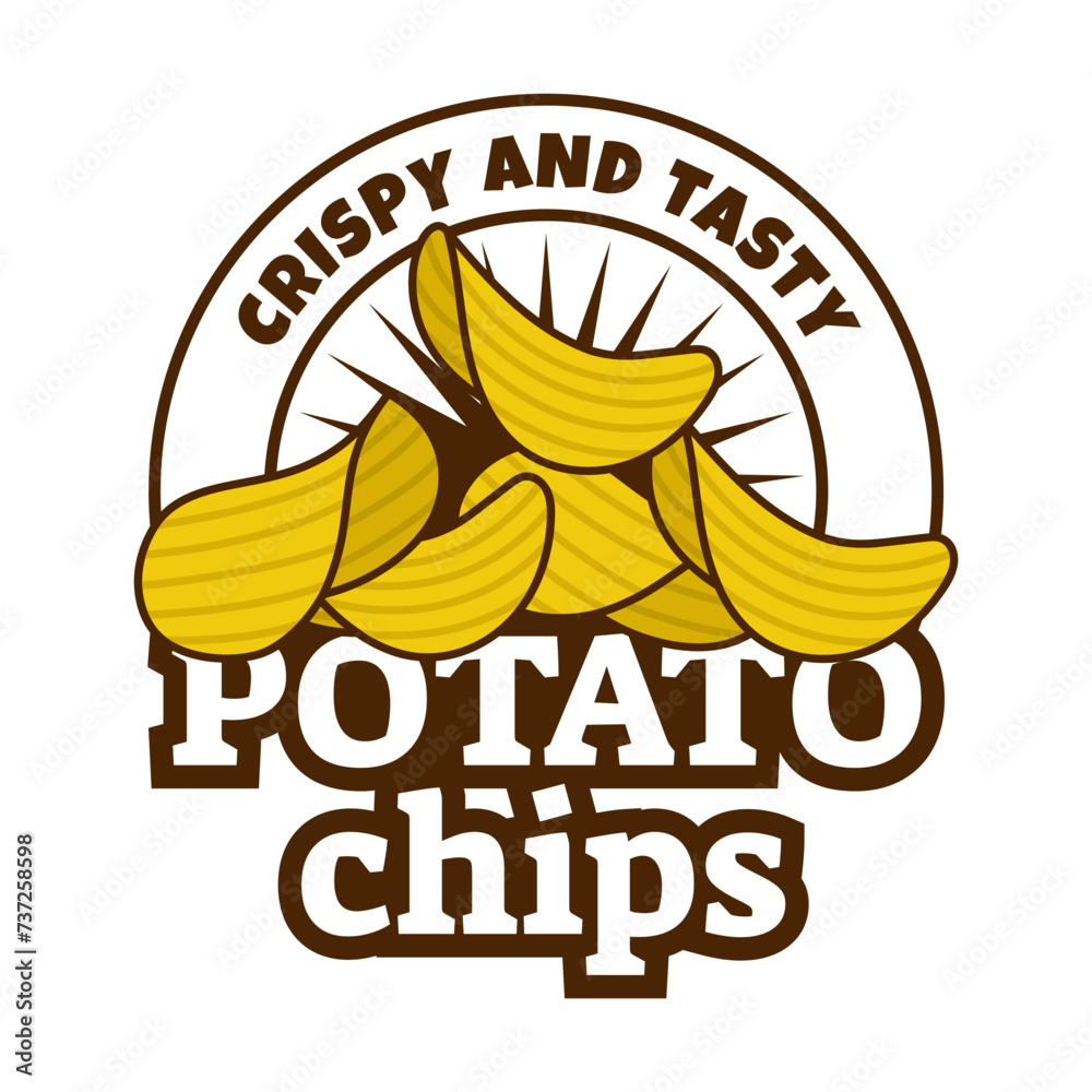 Logo Potato chips, Food and Snack logo with Simple Potato Cartoon ...