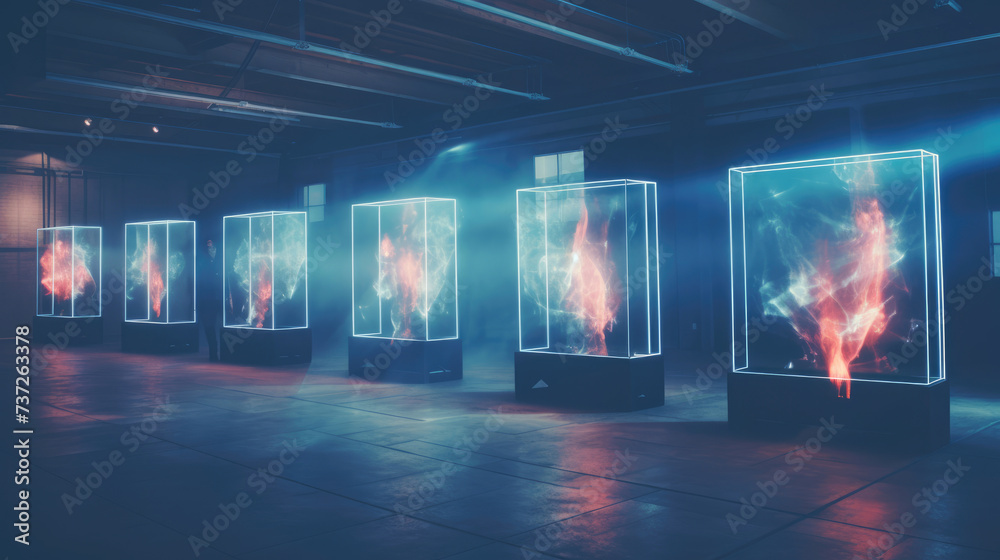 Virtual museum. AI and Augmented Reality . Art installations in the ...