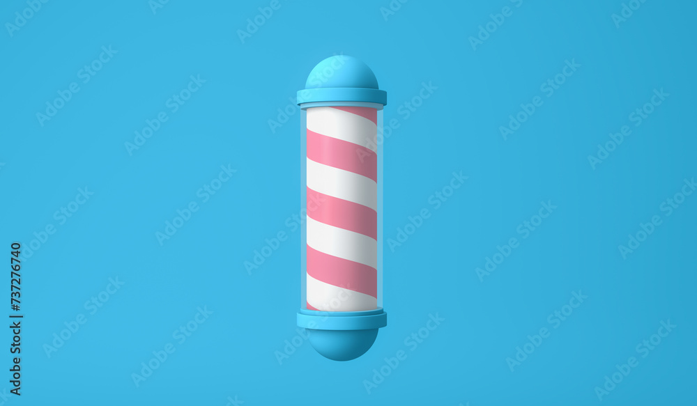 3D Rendering, Close up barber shop sign and symbol, hair salon sign ...