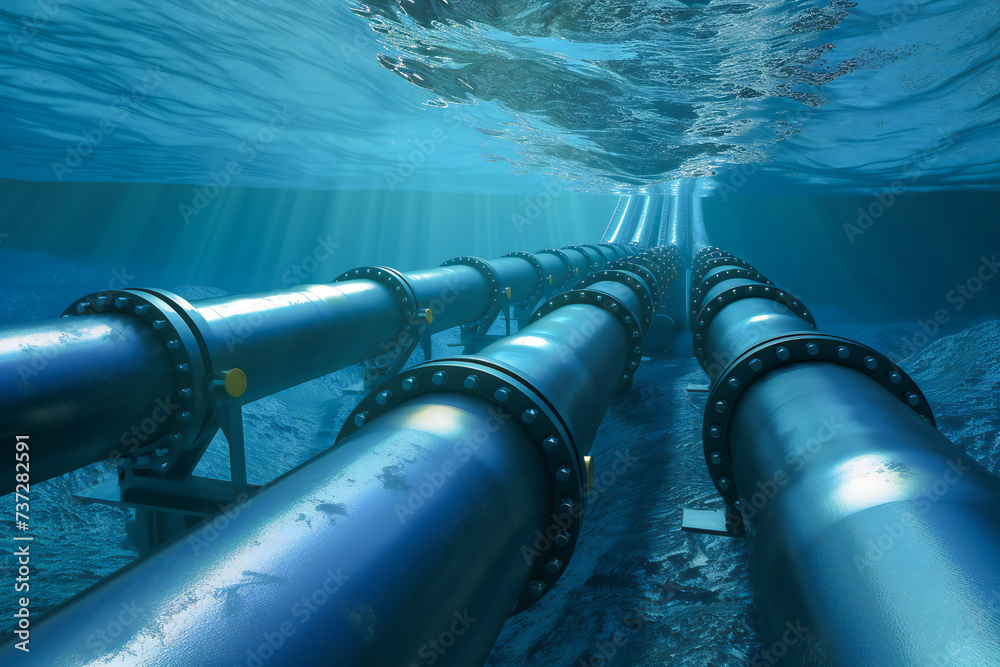 Subsea oil and gas pipeline metal conduit for underwater Stock ...