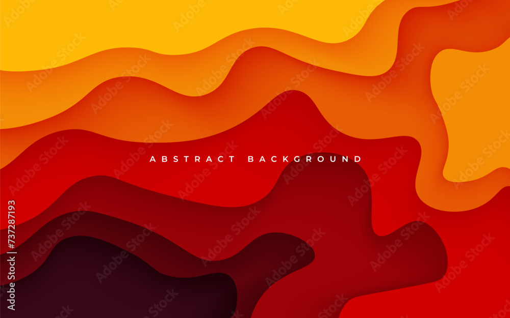Multi layers orange red color texture 3D papercut layers in gradient ...
