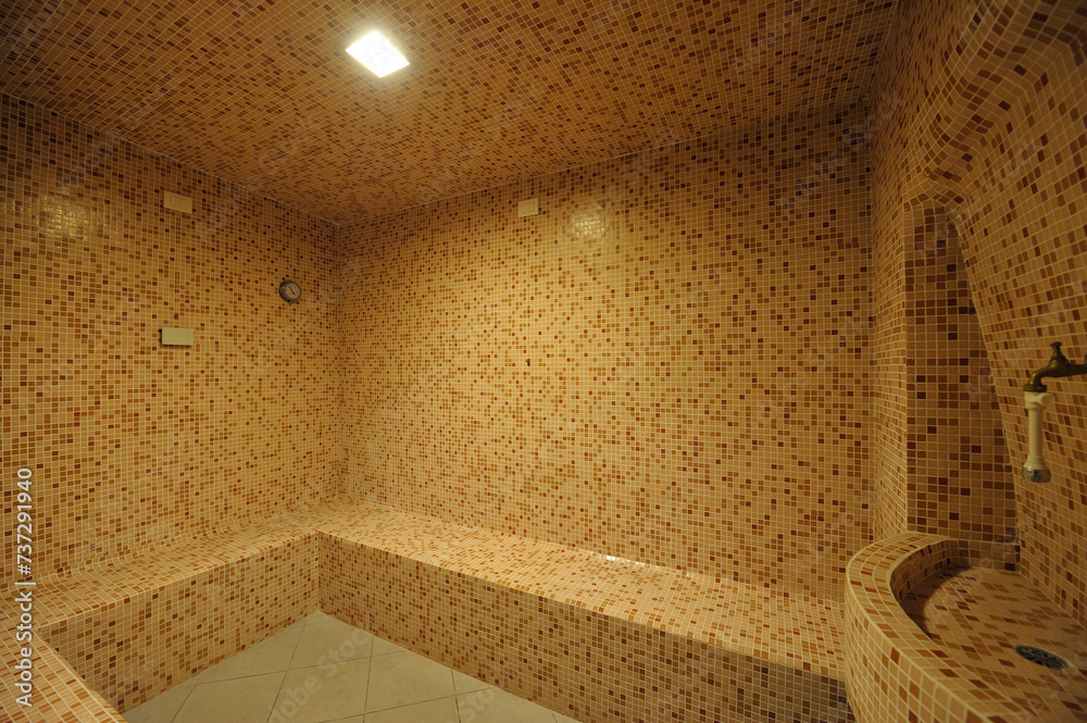 turkish bath, steam room, interior of a steam bath Stock Photo | Adobe ...