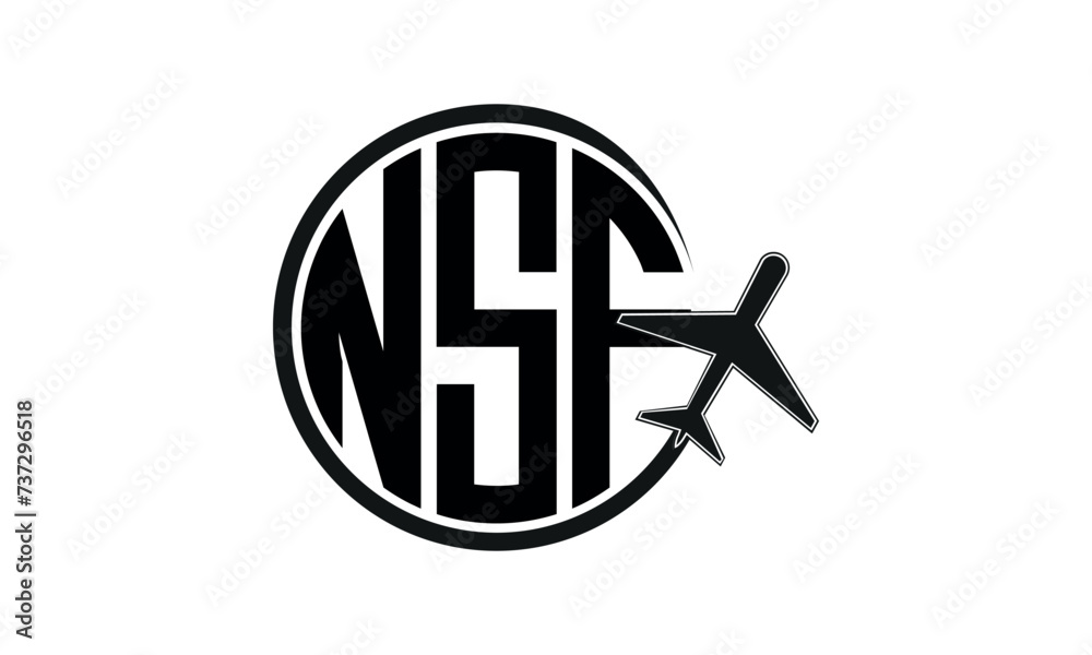 NSF three initial letter circle tour & travel agency logo design vector ...