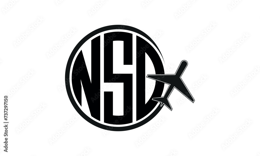 NSO three initial letter circle tour & travel agency logo design vector ...