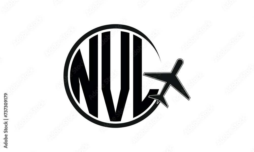 NVL three initial letter circle tour & travel agency logo design vector ...