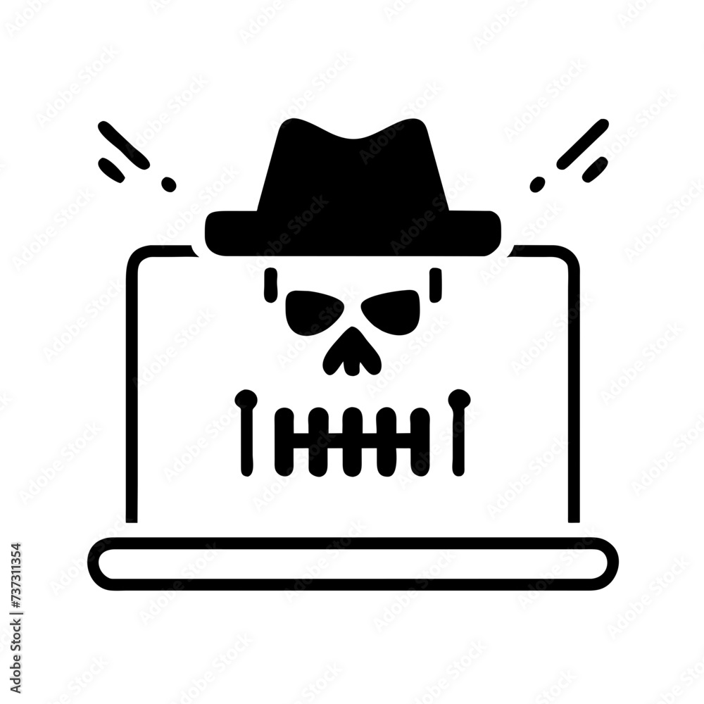 Hacker icon in vector format, depicting a cyber spy with a sleek and ...