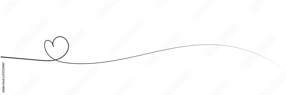 Hand drawn heart line art banner background transparent isolated Stock ...