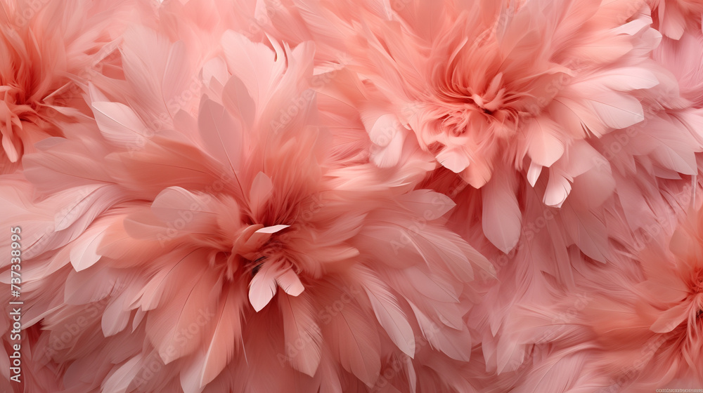 Peach fuzz color background. Trendy 2024 colour. Peachy-pink feathery ...