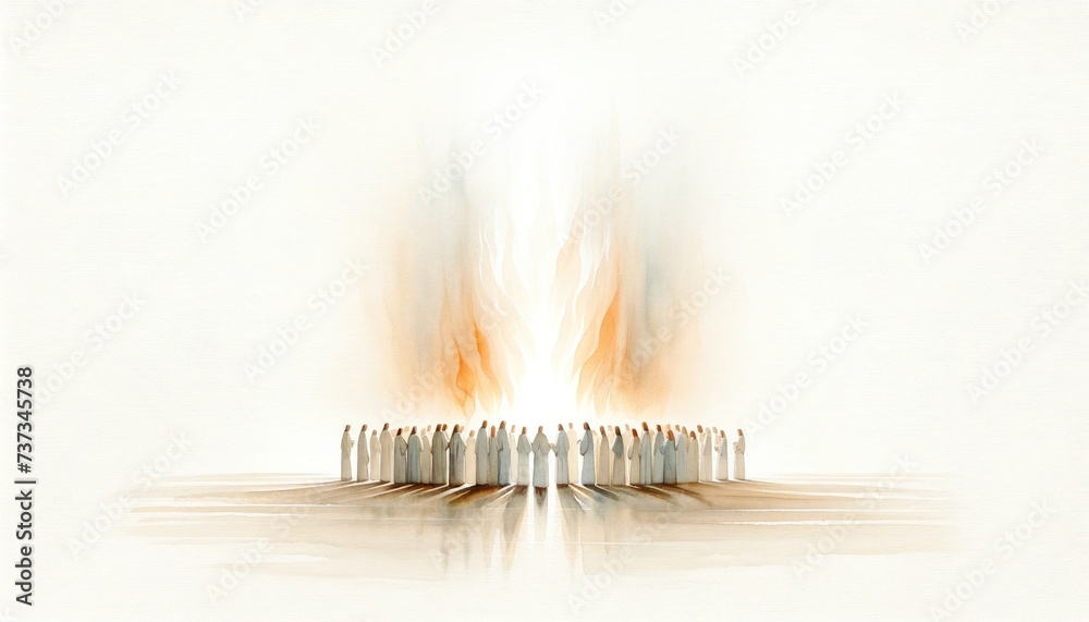 Pentecost Sunday: The Holy Spirit Comes as Tongues of Fire. Digital ...