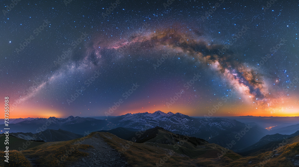 The Spectacular Night Sky With Milky Way, Twinkling Stars, and Vibrant ...