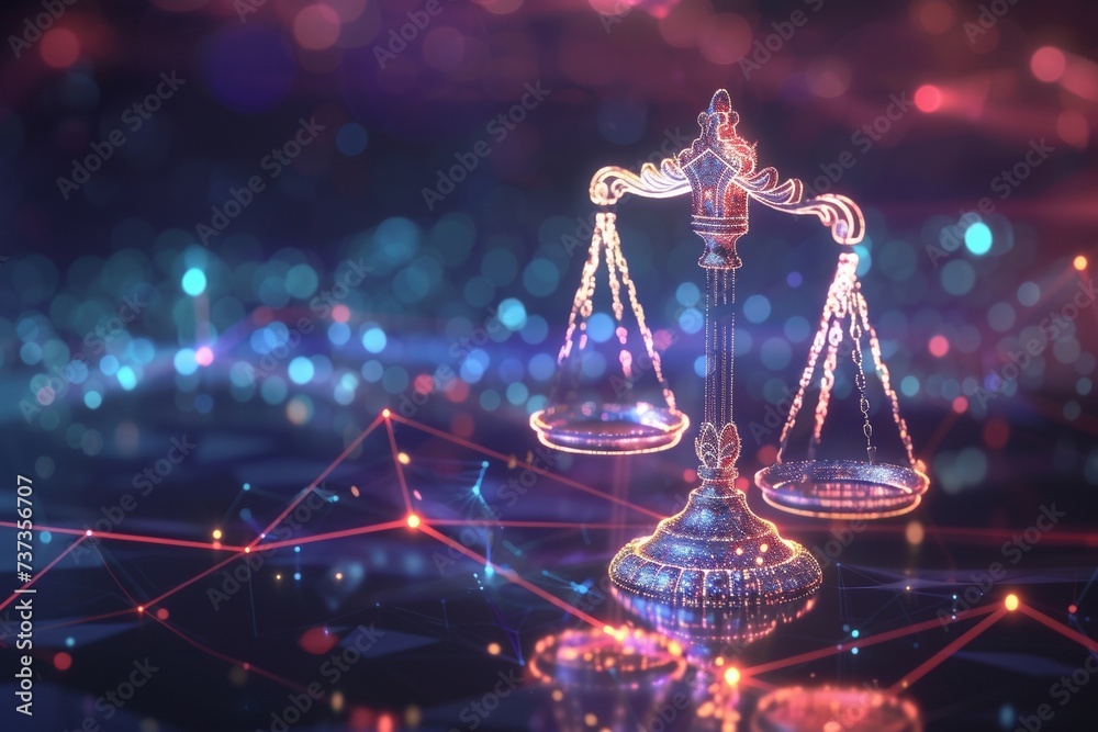 Create an engaging backdrop featuring a holographic representation of ...