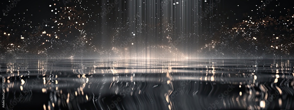 Fireworks, silhouettes outlined by light, time-lapse photography ...