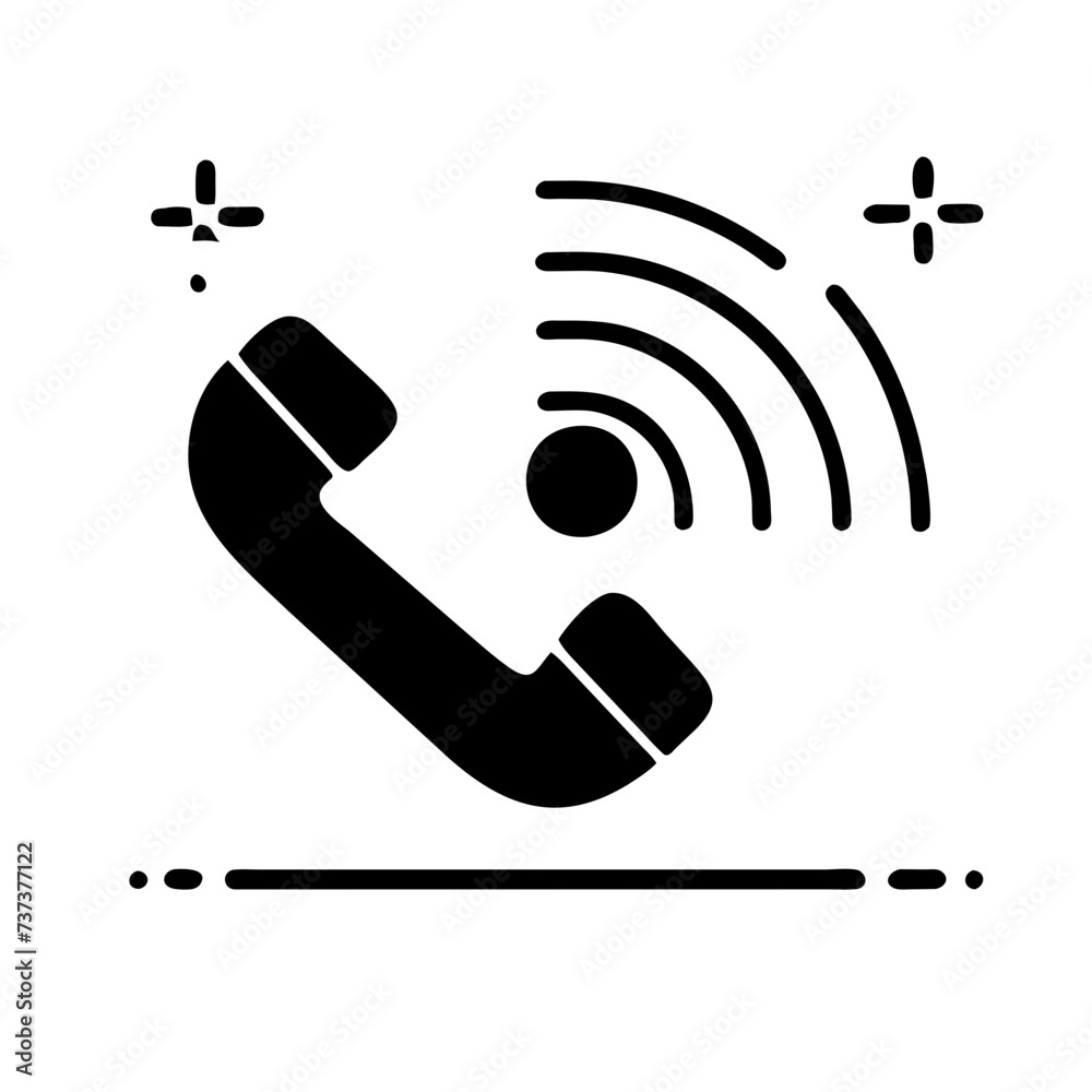 A ringing phone icon, conveying the classic symbol of communication and ...