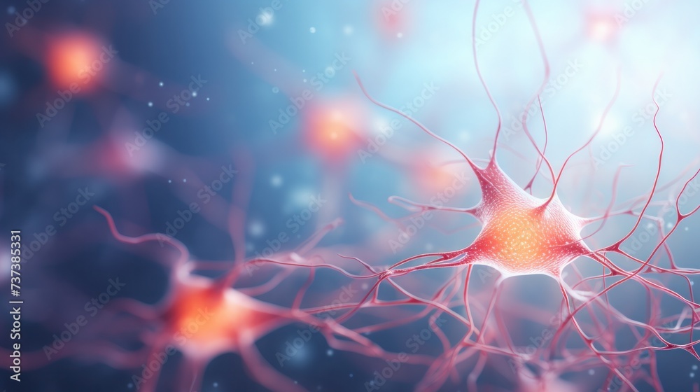 Light micrograph of human brain tissue showing neurons and glial cells ...