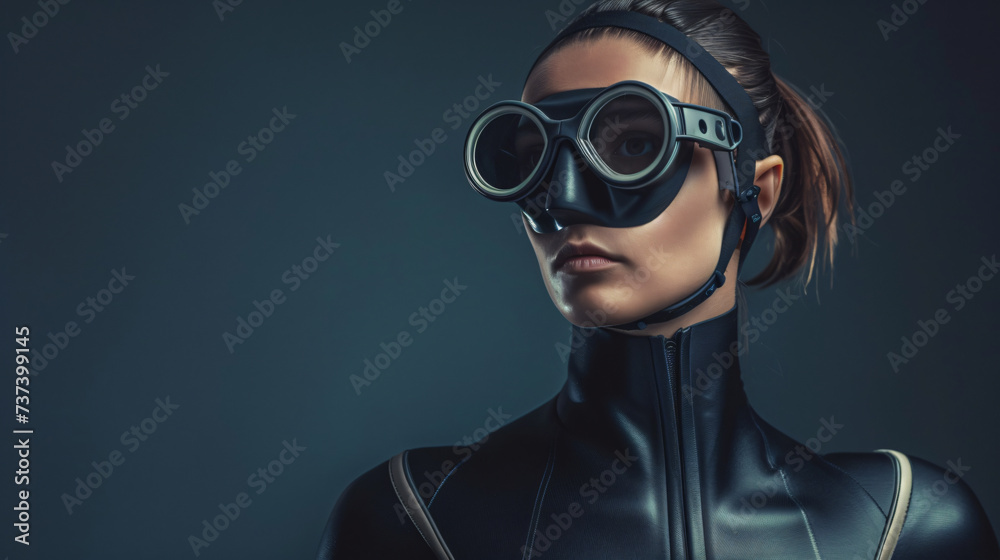 Ilustrace „A fearless professional diver in her late 20s is ready to ...