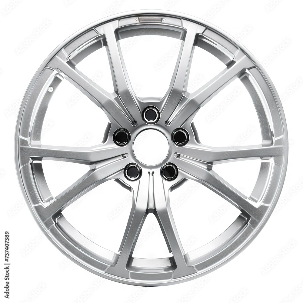 silver wheel, six spokes, contemporary design, modern sophistication ...