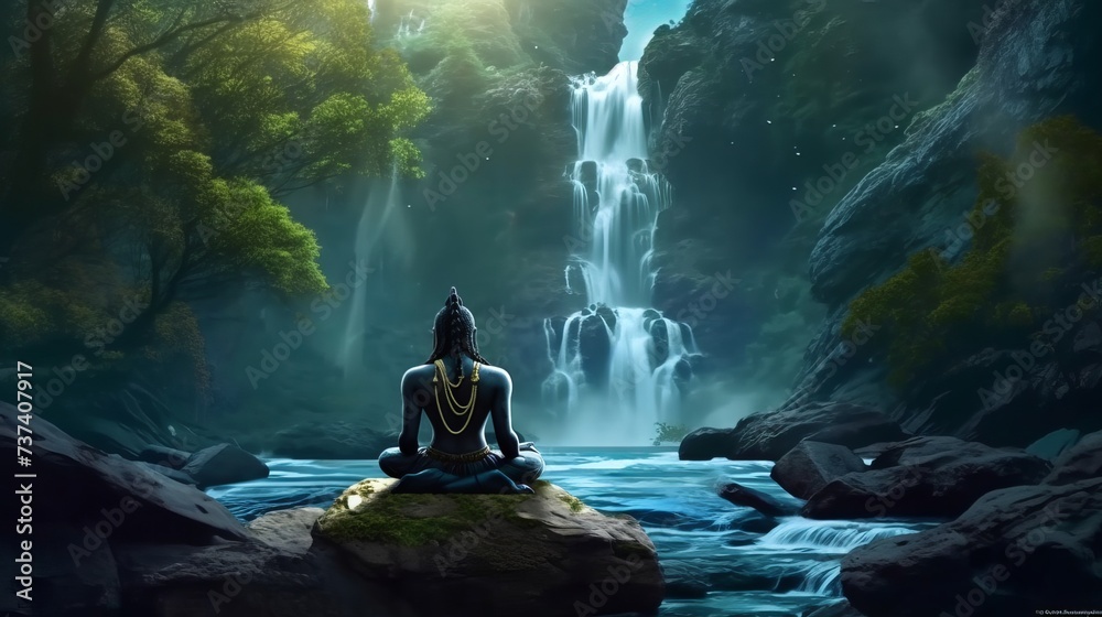 Divine Manifestation: Reverent Images of Lord Shiva in Worship Stock ...