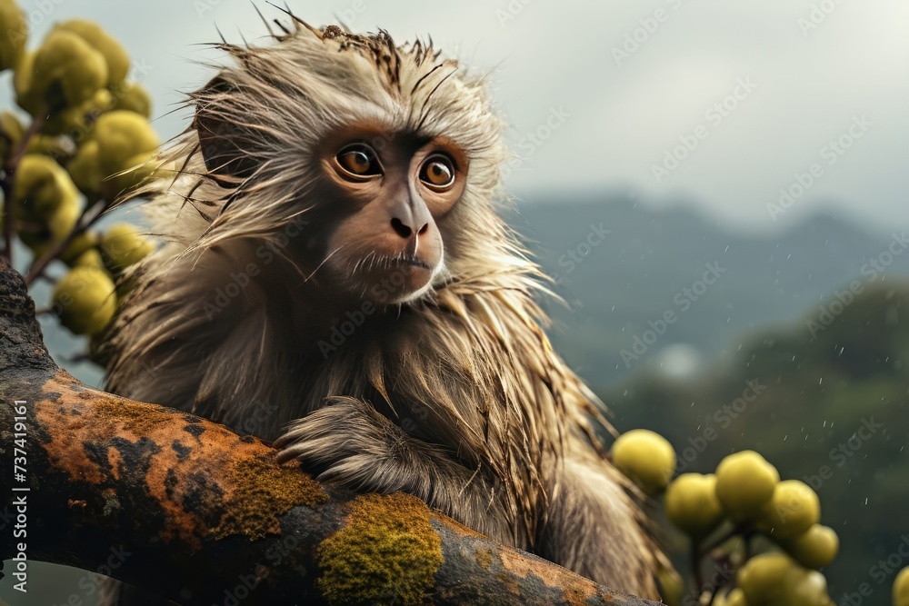 little white monkey in the Jungle, monkey in the Jungle, Central ...