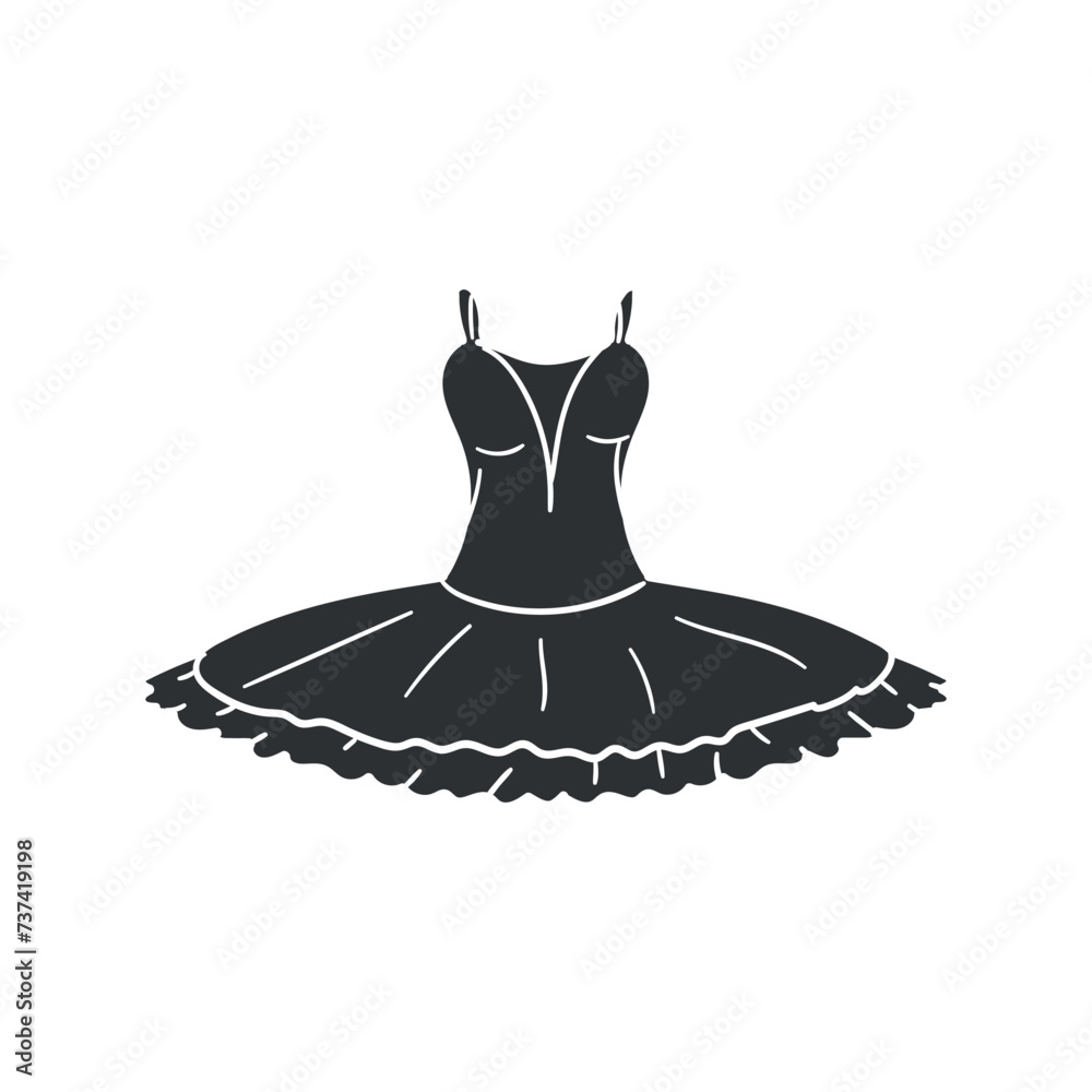 Tutu Ballet Icon Silhouette Illustration. Dancing Vector Graphic ...