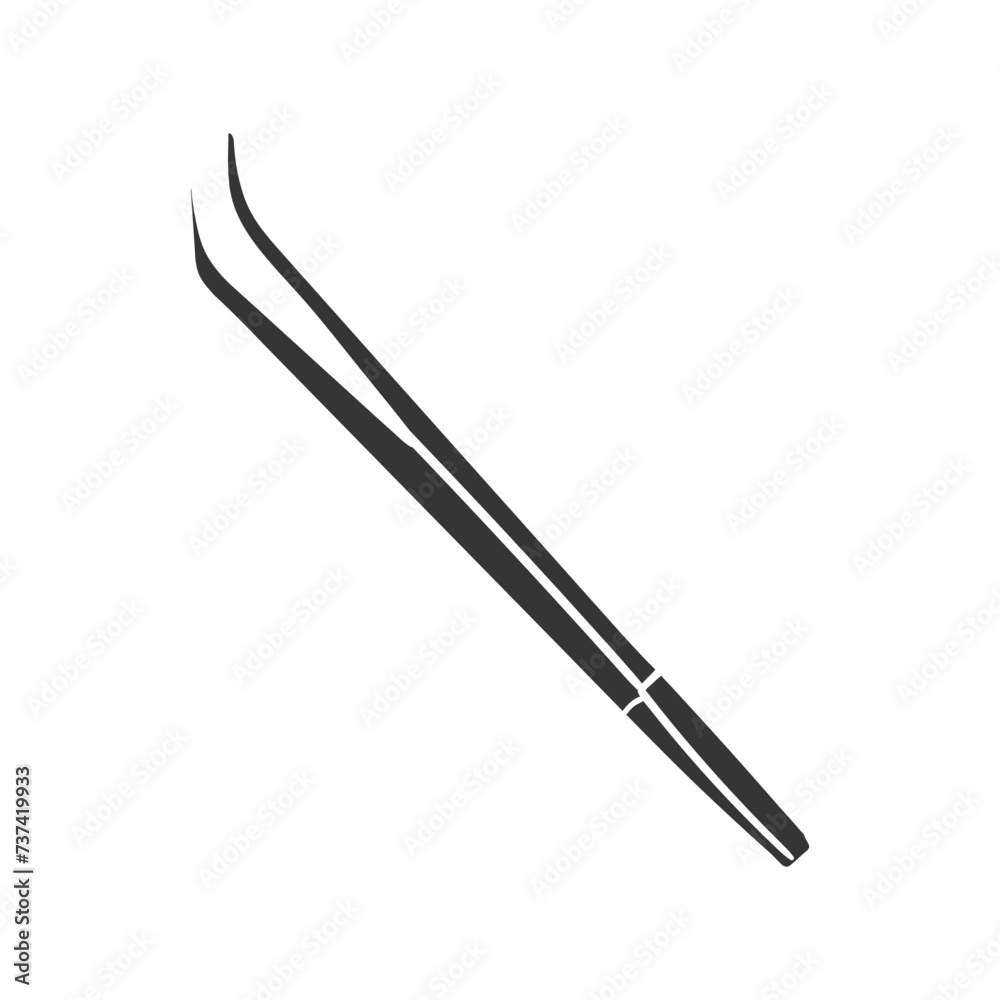 Tweezers Icon Silhouette Illustration. Tools Vector Graphic Pictogram ...